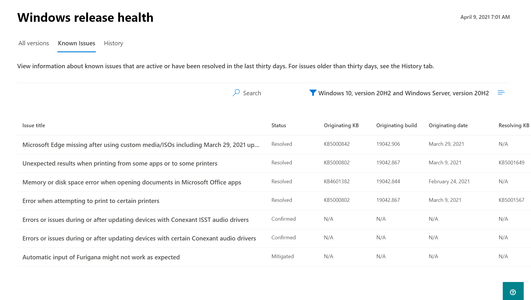 Viewing Windows Release Health in the Microsoft 365 Admin Center – Sean ...